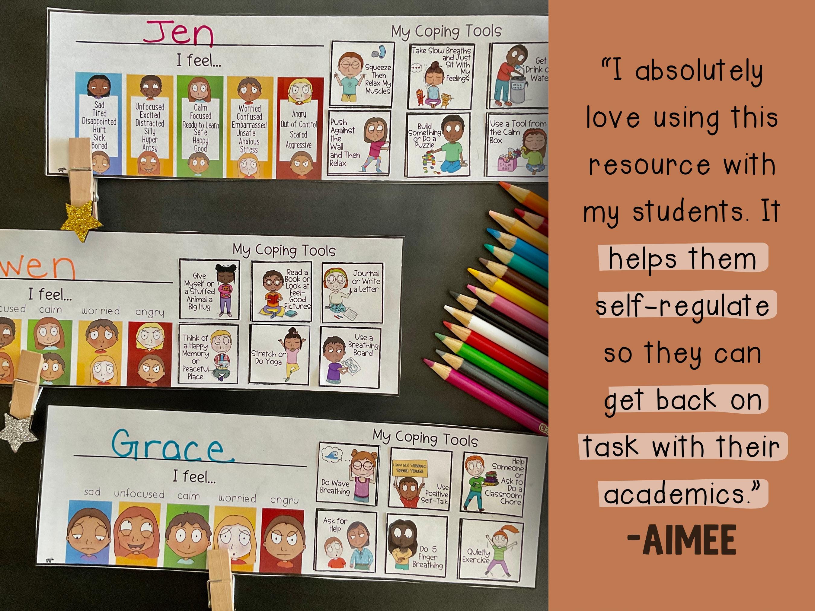 Self-regulation Desk Name Tags: Emotional Check-in, Coping Tools ...