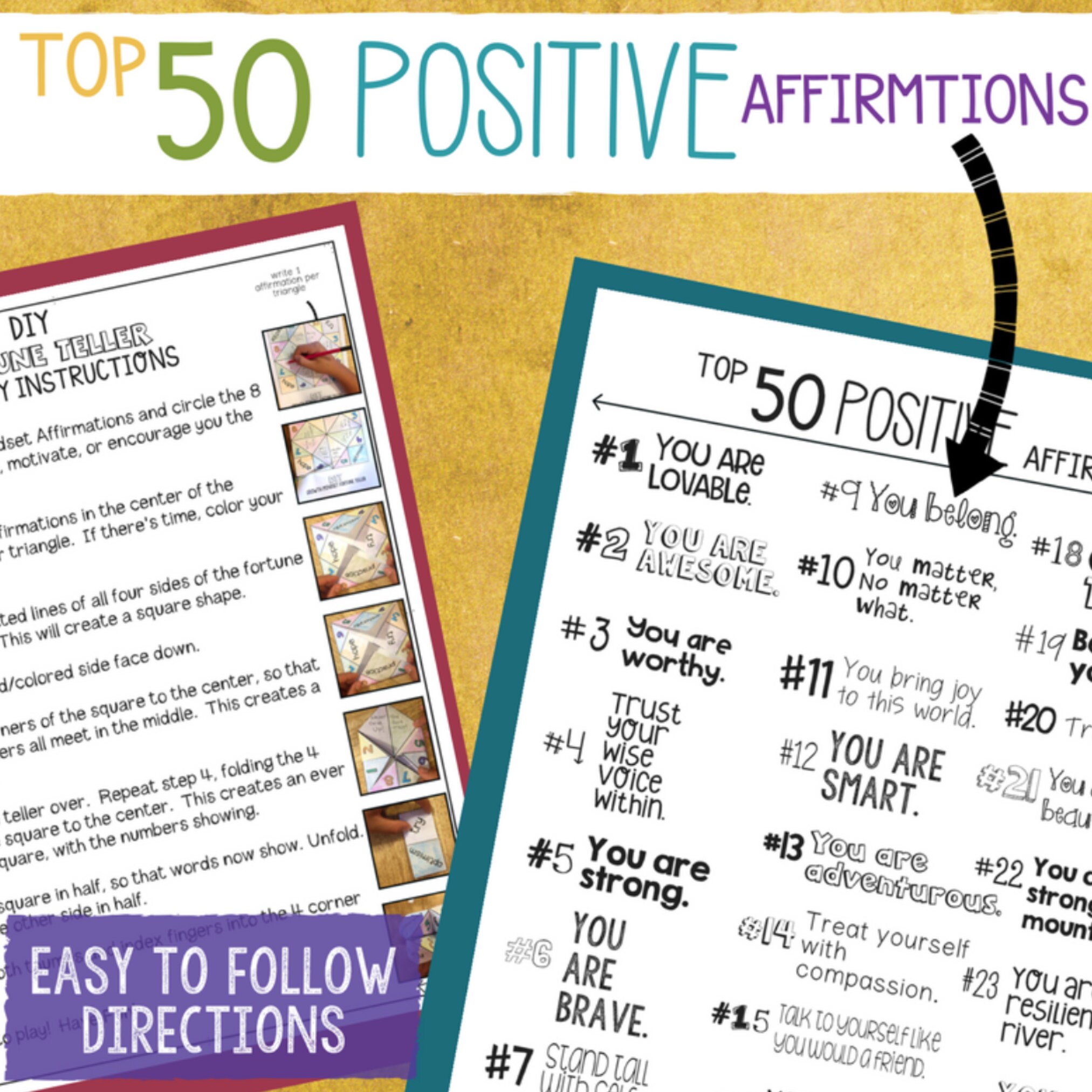 Positive Affirmation Counseling Lesson, Self Esteem Group Activity ...