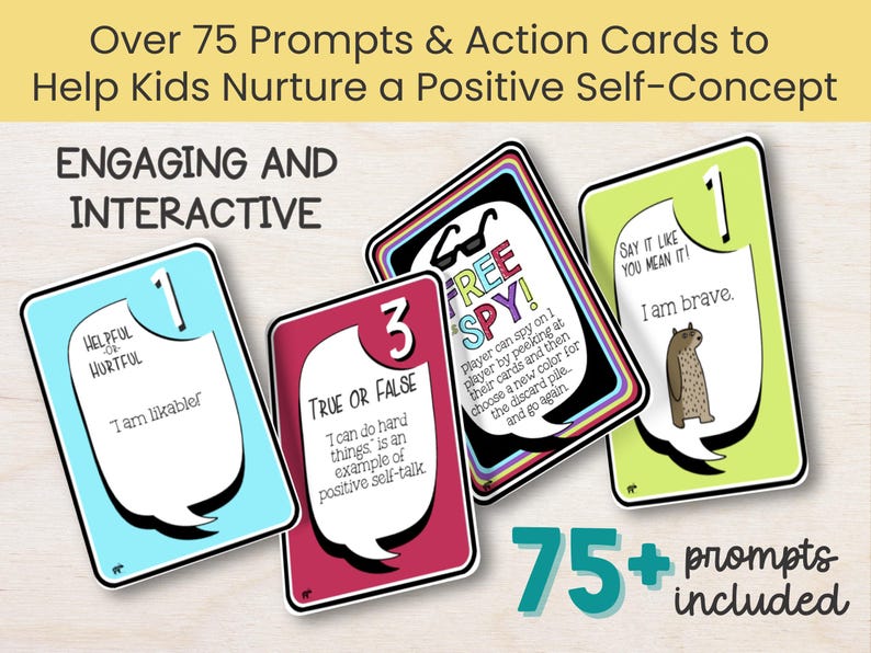 Positive Self-talk Card Game: SEL Therapy for Kids & Teens (digital ...
