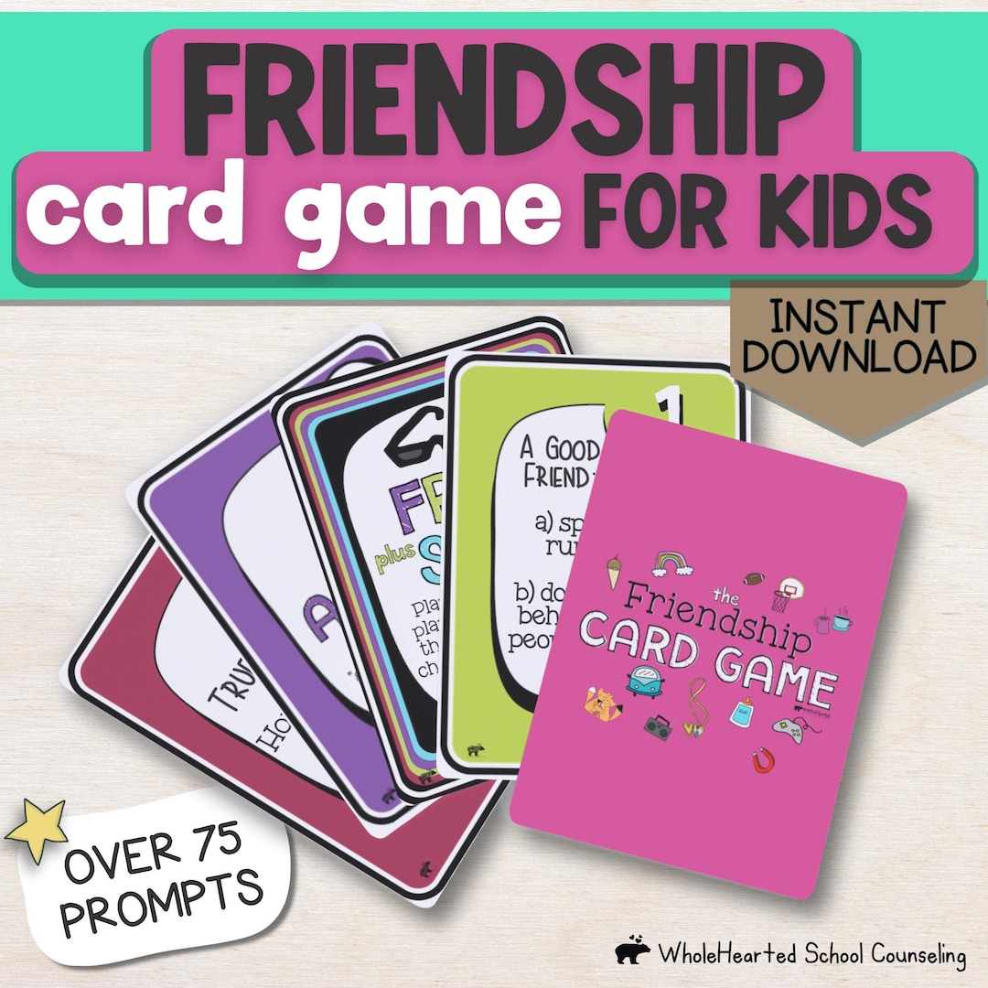 Friendship Card Game for Kids: SEL Therapy, Counseling (printable ...