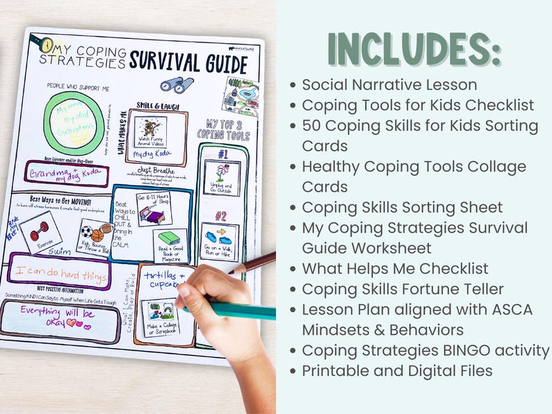 50 Coping Skills for Kids: SEL Lesson & Stress Management Activities ...
