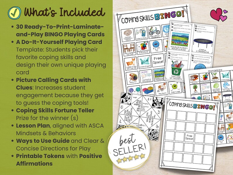 Coping Skills BINGO Game: Stress Management & SEL Activity - Etsy