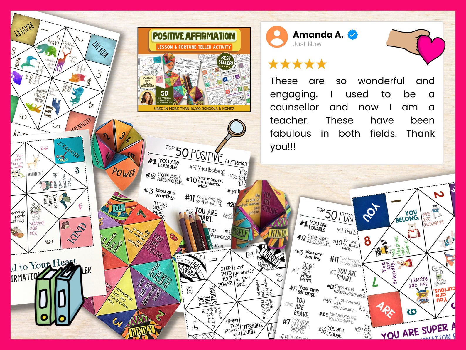 Positive Affirmation Activity for Kids, Counseling Lesson, Self Esteem ...