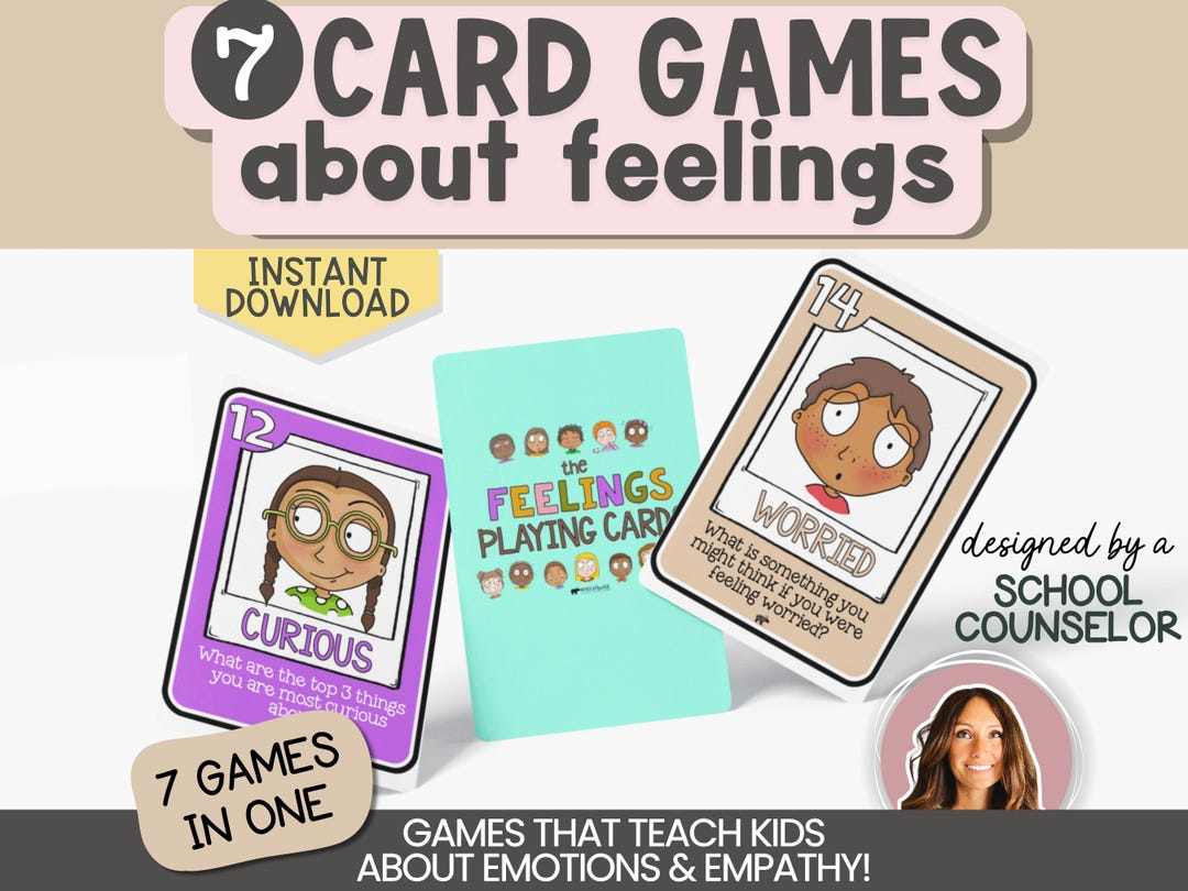 Feelings Card Games for Kids: Emotional Intelligence & Empathy (digital ...