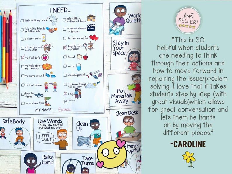 Behavior Reflection Think Sheets: Classroom Management Tools (PDF) - Etsy