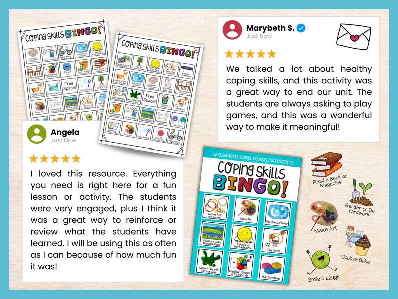 Coping Skills BINGO Game: Stress Management & SEL Activity - Etsy