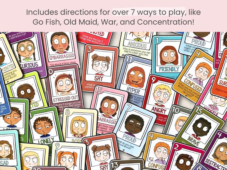 Feelings Card Games for Kids: Emotional Intelligence & Empathy (digital ...