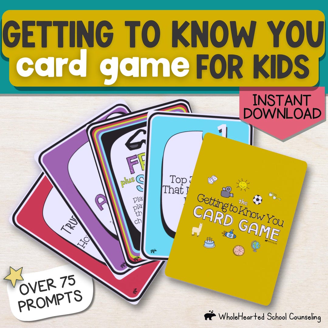 Getting to Know You Card Game: Therapy & SEL for Kids (digital Download ...