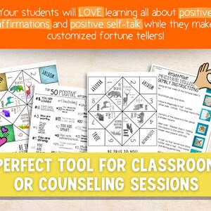 Positive Affirmation Activity for Kids, Counseling Lesson, Self Esteem ...
