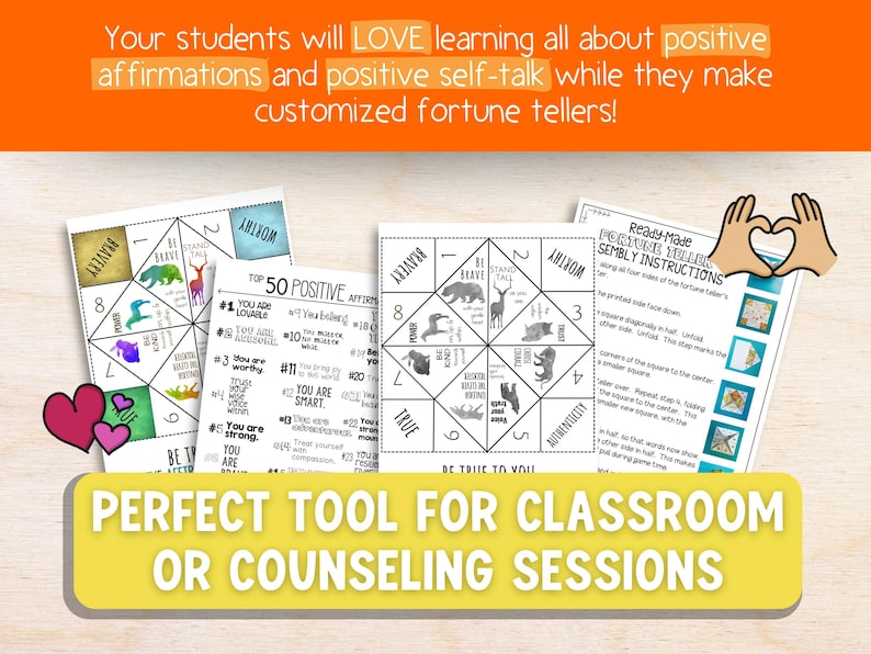 Positive Affirmation Activity for Kids, Counseling Lesson, Self Esteem ...