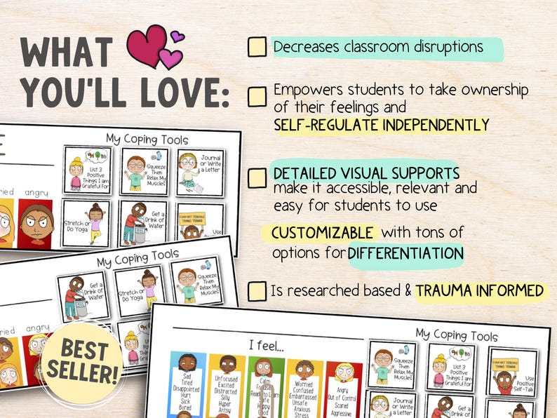 Self-regulation Desk Name Tags: Emotional Check-in, Coping Tools ...