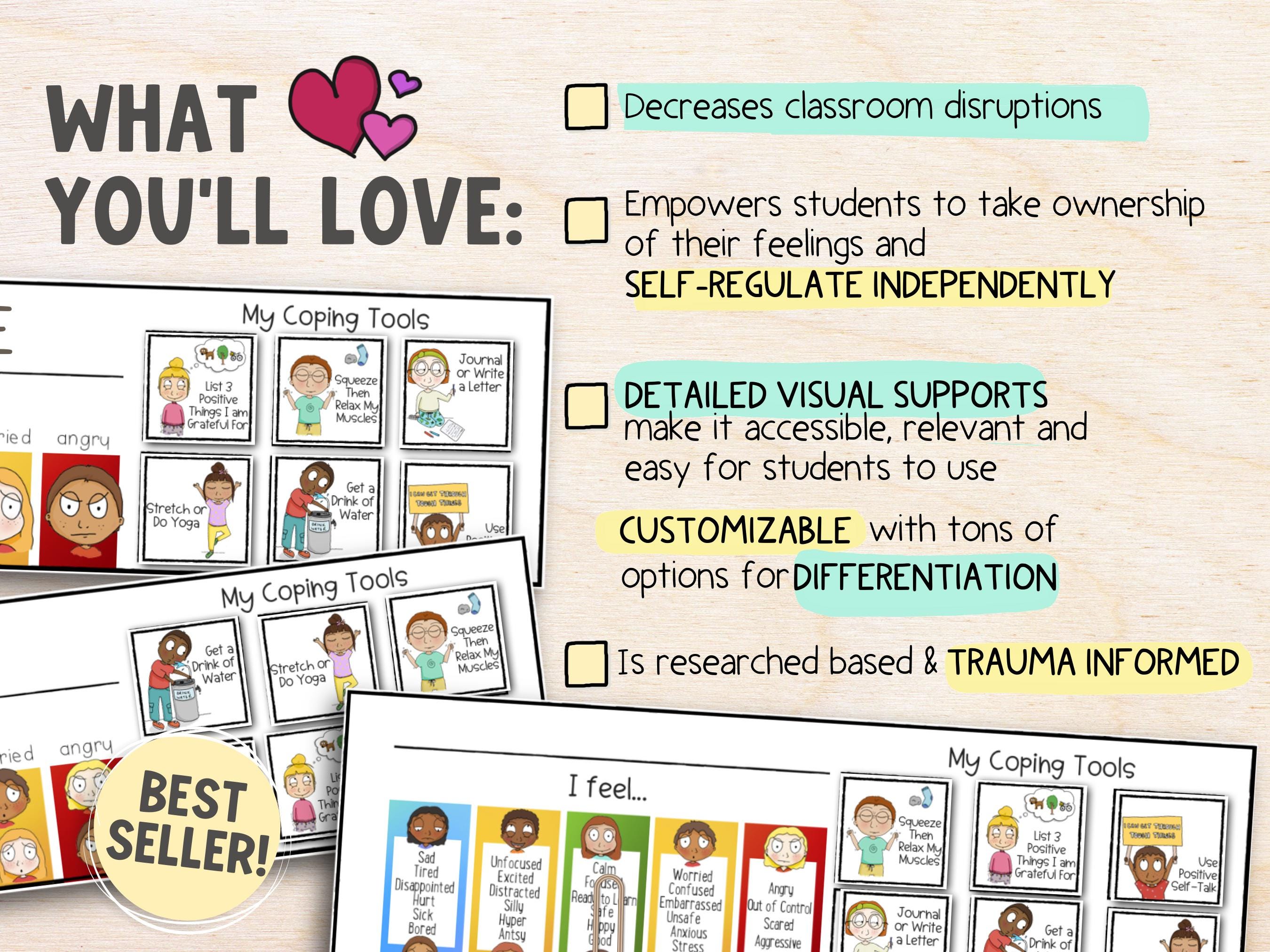 Self-regulation Desk Name Tags: Emotional Check-in, Coping Tools ...