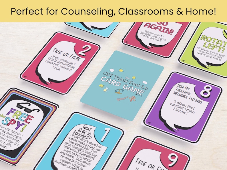 CBT Card Game for Kids: Think-feel-do, SEL Counseling (digital Download ...