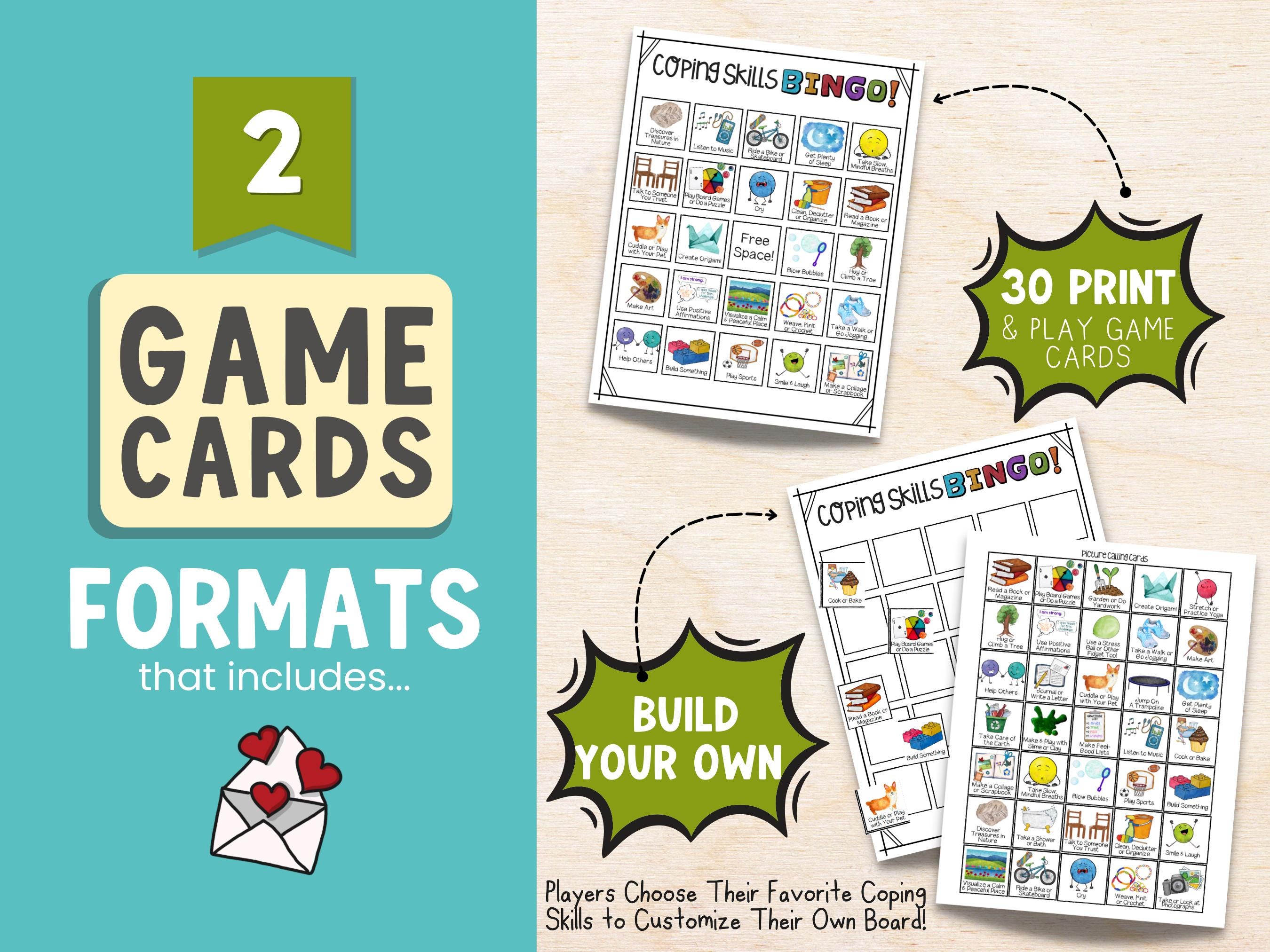 Coping Skills BINGO Game - Stress Management SEL Activity, Counseling ...