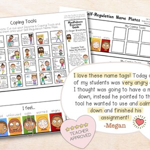 Self-regulation Desk Name Tags: Emotional Check-in, Coping Tools ...