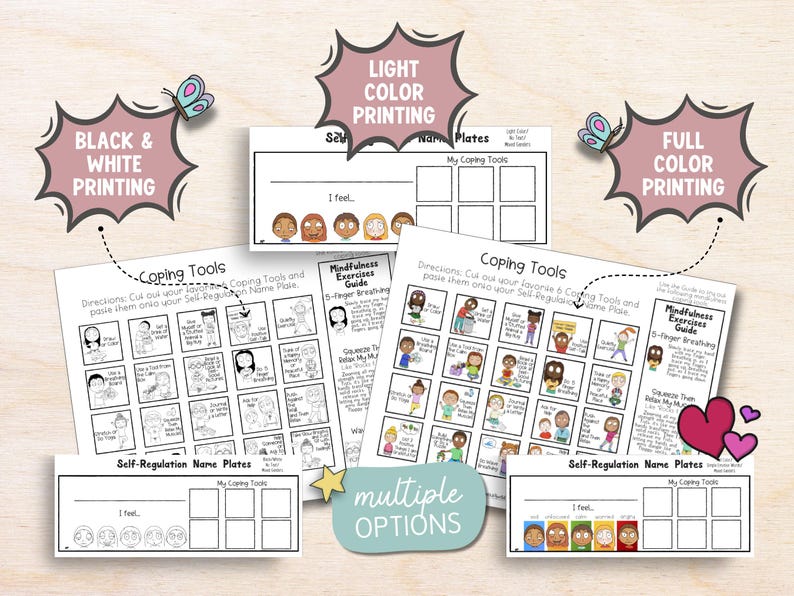 Self-regulation Desk Name Tags: Emotional Check-in, Coping Tools ...