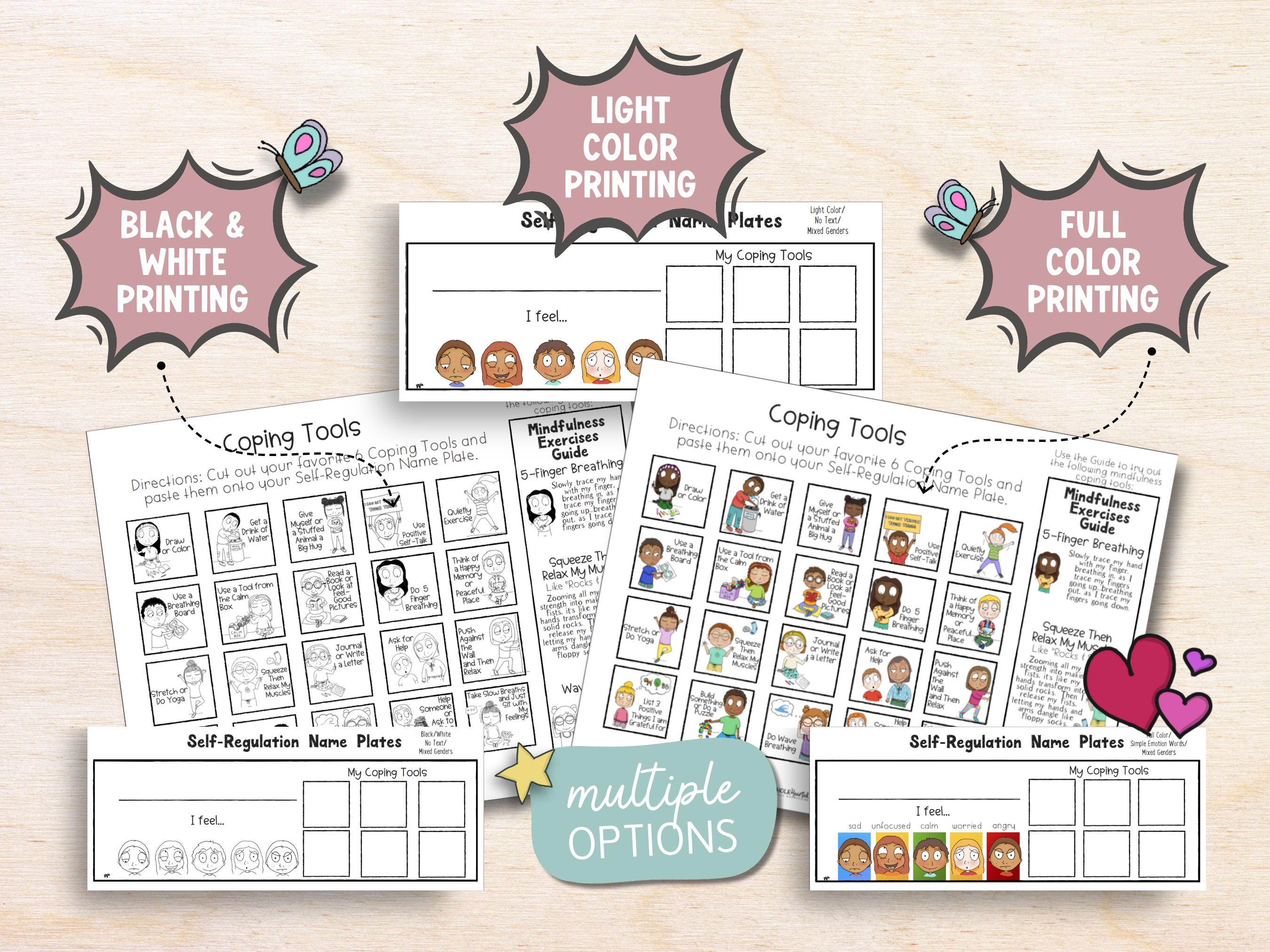 Self-regulation Desk Name Tags: Emotional Check-in, Coping Tools ...