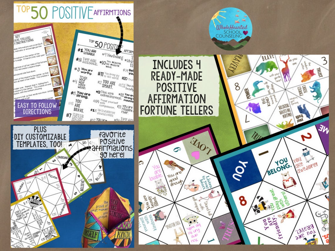 Positive Affirmation Counseling Lesson, Self Esteem Group Activity ...