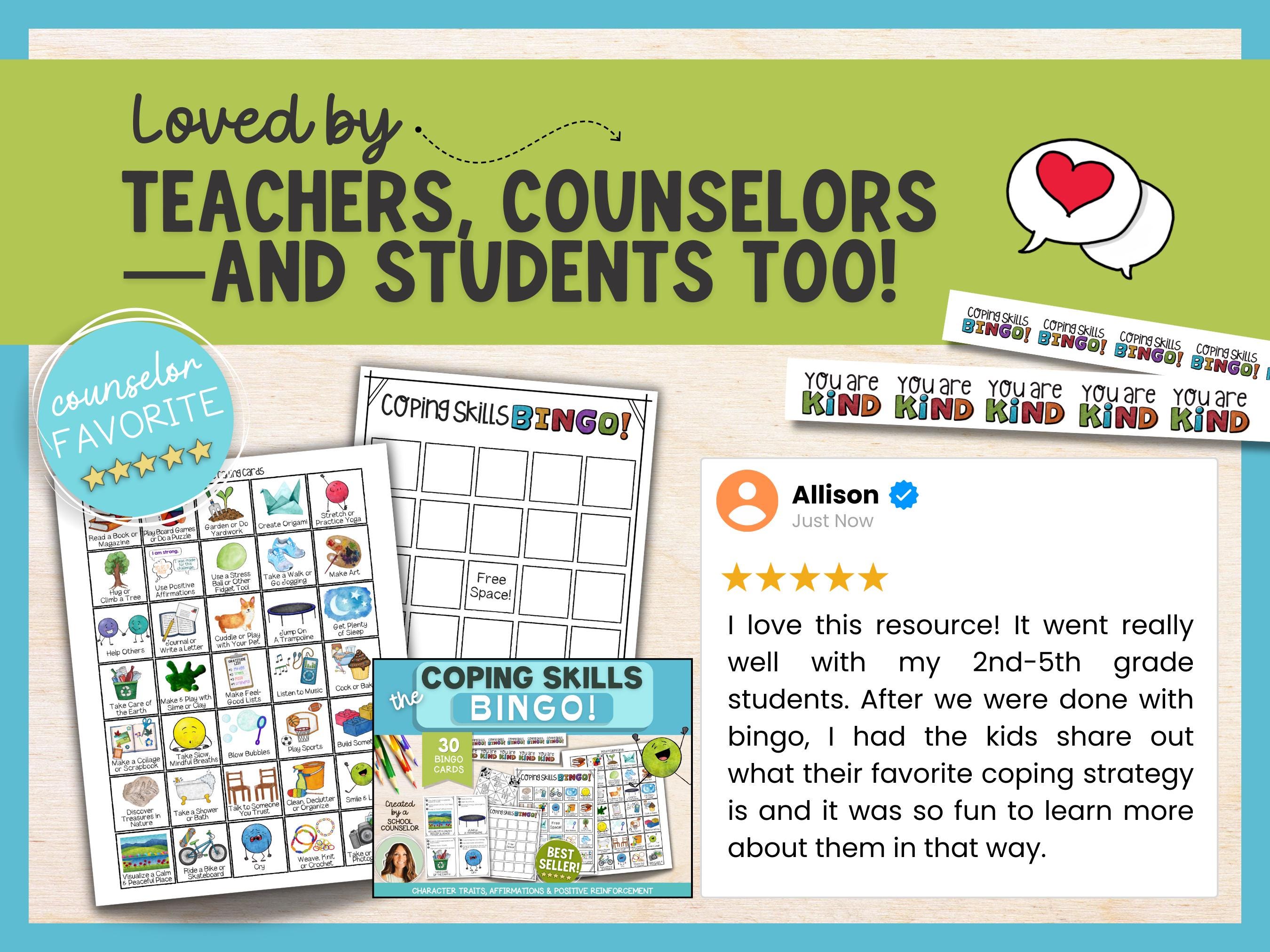 Coping Skills BINGO Game: Stress Management & SEL Activity - Etsy