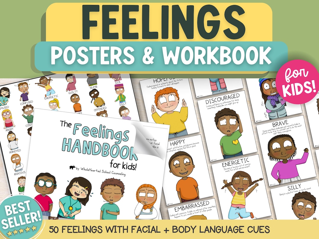 Multicultural Feelings Posters for Kids, Emotion Workbook, SEL Visual ...