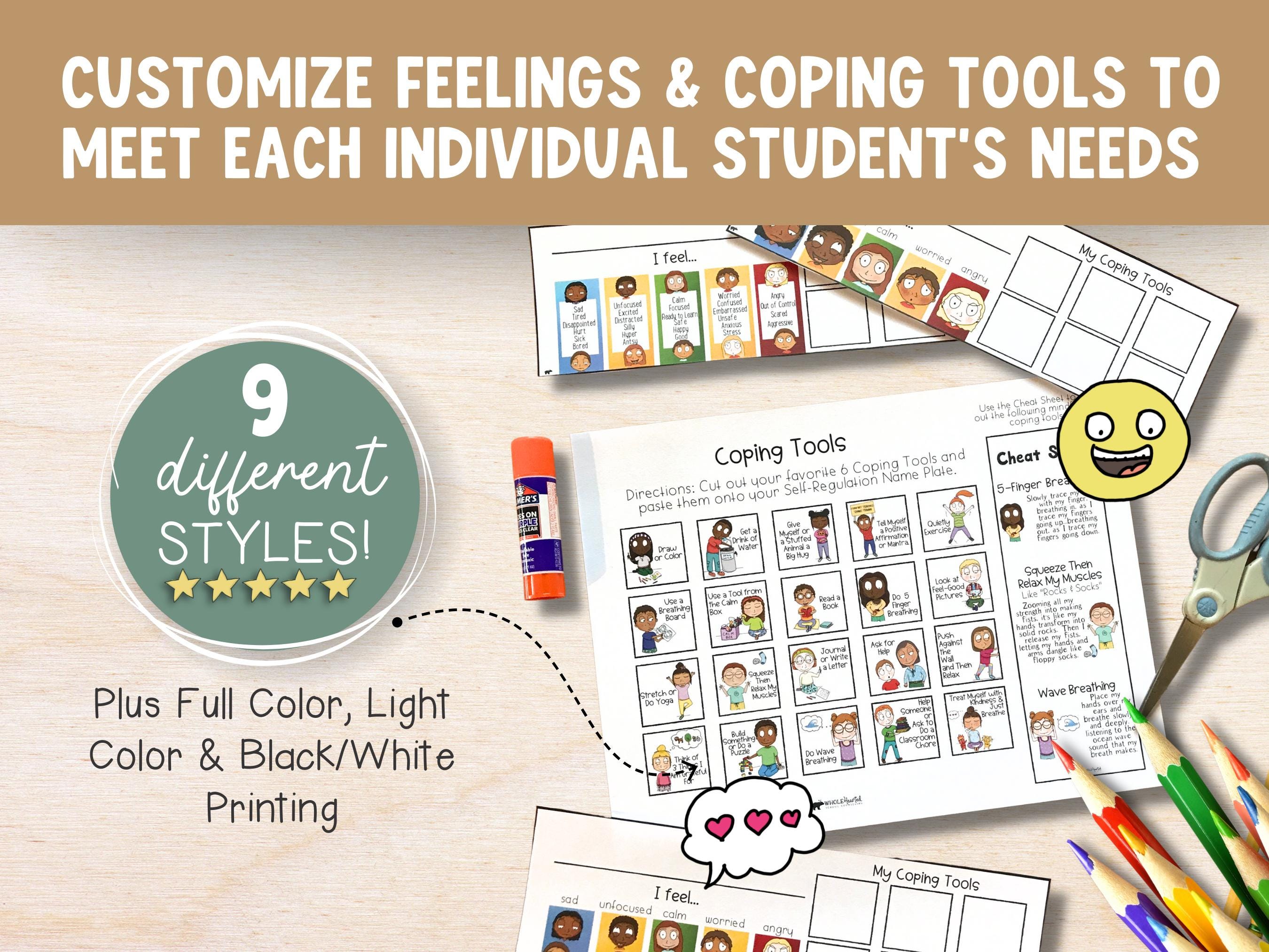 Self-regulation Desk Name Tags: Emotional Check-in, Coping Tools ...