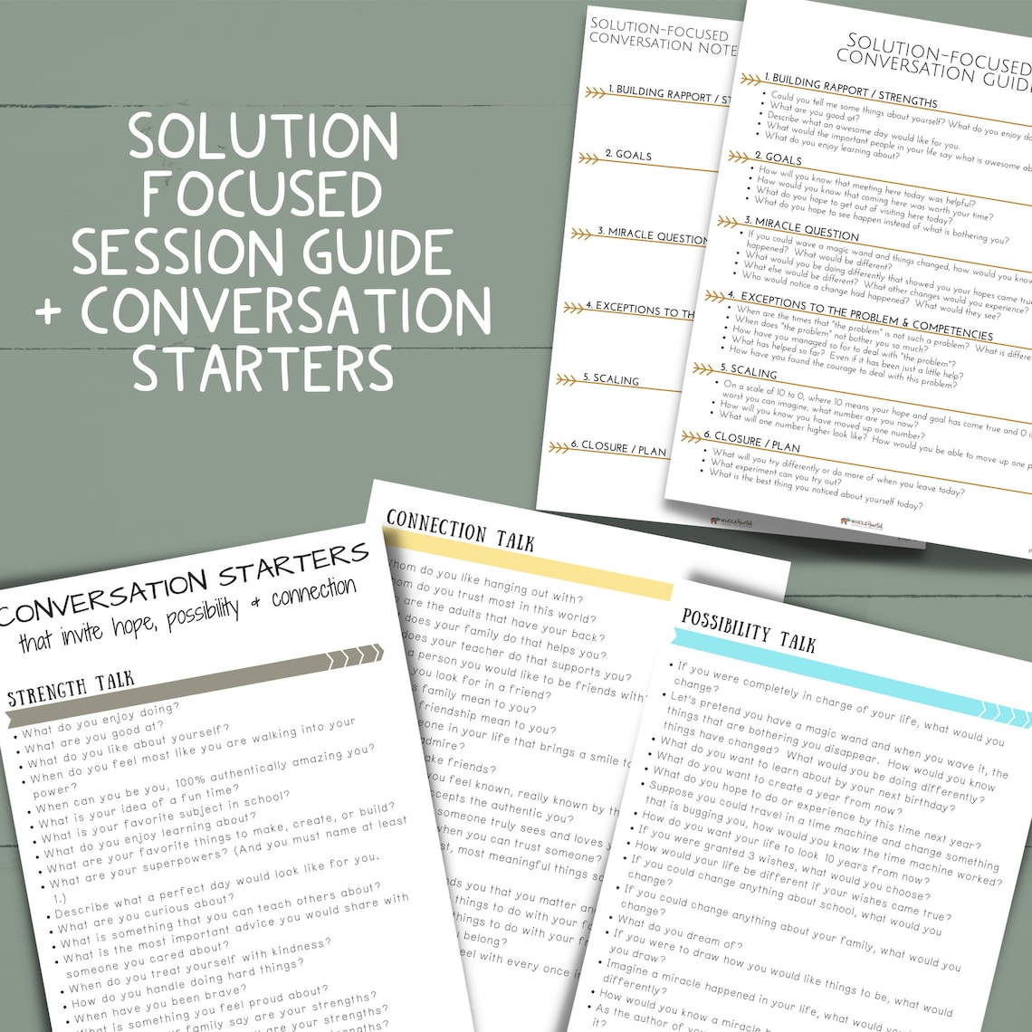 Solution Focused Toolbox: Goal Setting Resources, Individual Counseling ...
