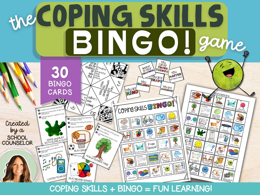 Coping Skills BINGO Game: Stress Management & SEL Activity - Etsy