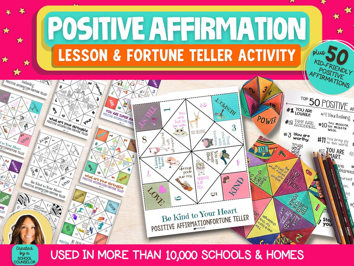 Positive Affirmation Activity for Kids, Counseling Lesson, Self Esteem ...