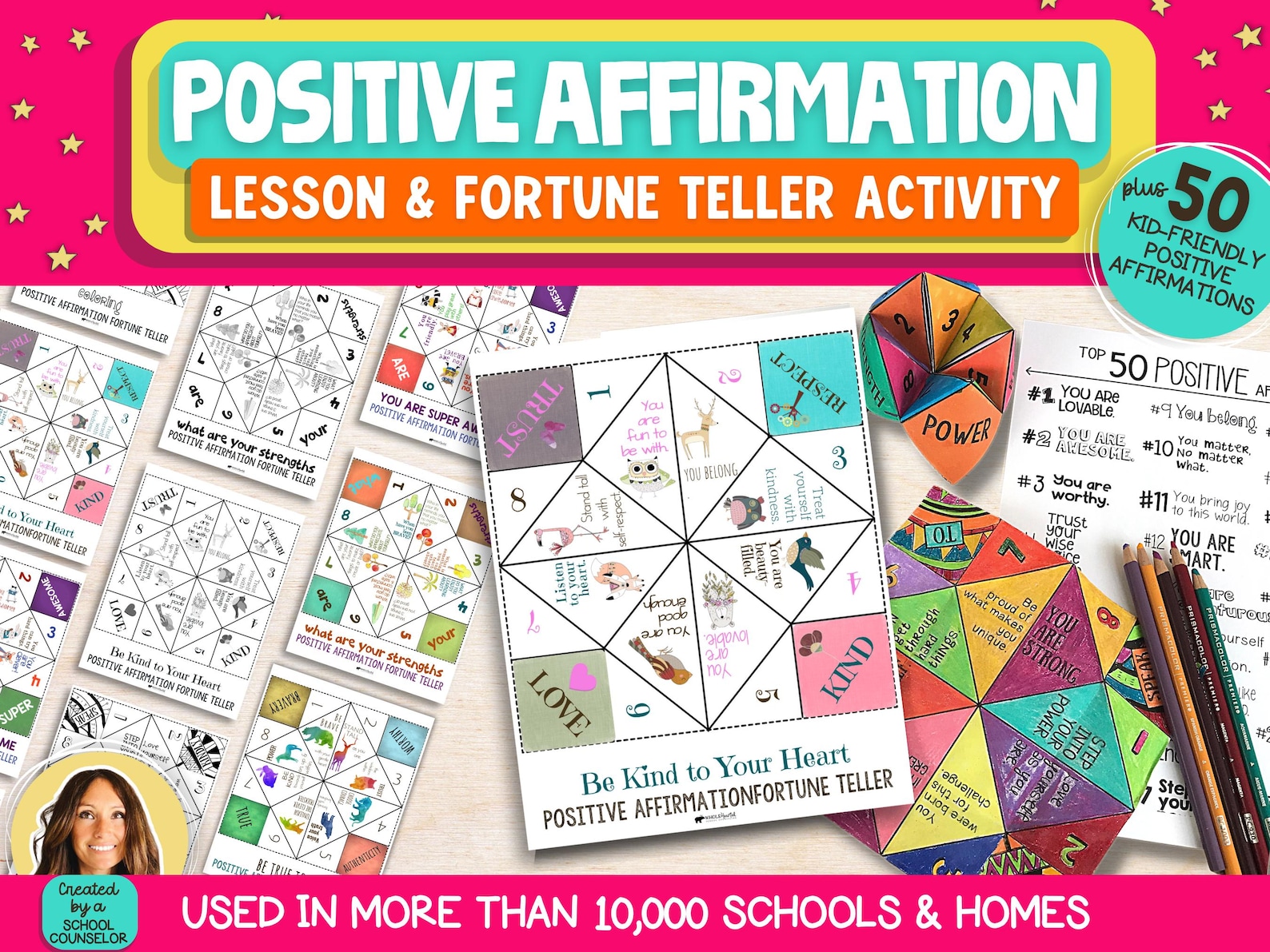 Positive Affirmation Activity for Kids, Counseling Lesson, Self Esteem ...