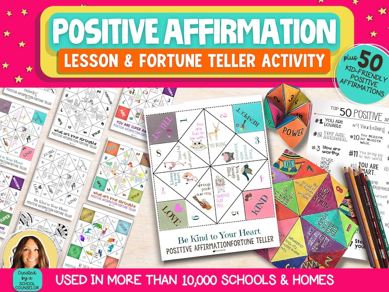 Positive Affirmation Activity for Kids, Counseling Lesson, Self Esteem ...