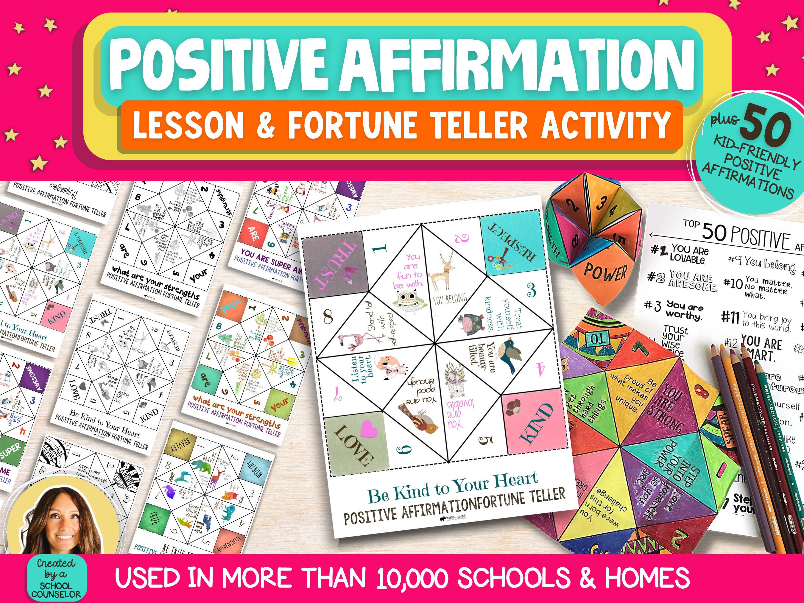Positive Affirmation Activity for Kids, Counseling Lesson, Self Esteem ...