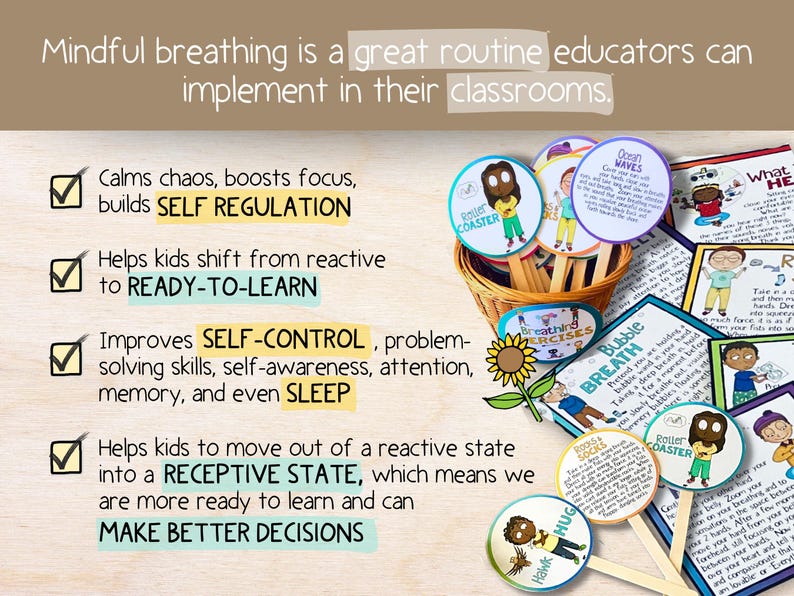 Mindful Breathing Exercises for Kids: Calm Corner SEL Tools (digital ...
