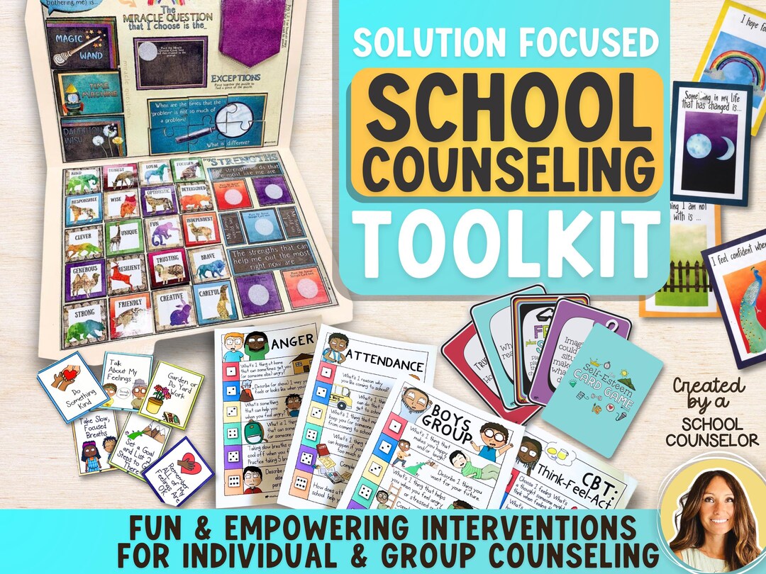 School Counseling Bundle: Solution Focused Individual & Group SEL Tool ...