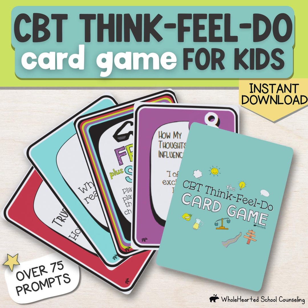 CBT Card Game for Kids: Think-feel-do, SEL Counseling (digital Download ...