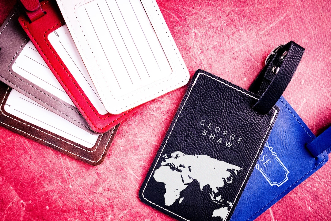 Custom Map Luggage Tag, Leather Luggage Tag, Personalized Country Map ...