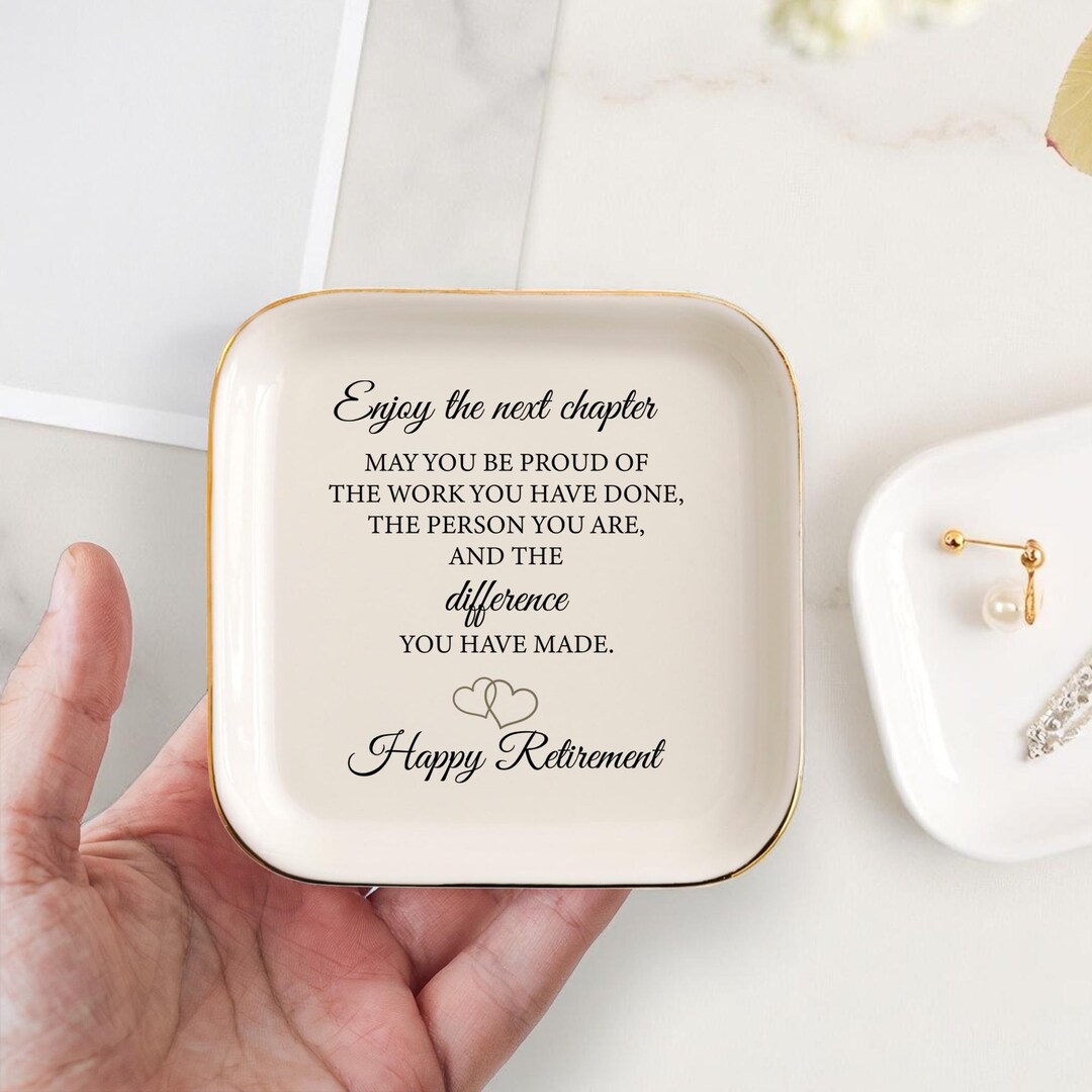 Personalized Happy Retirement Trinket Dish, Gift for Colleague, Gift ...