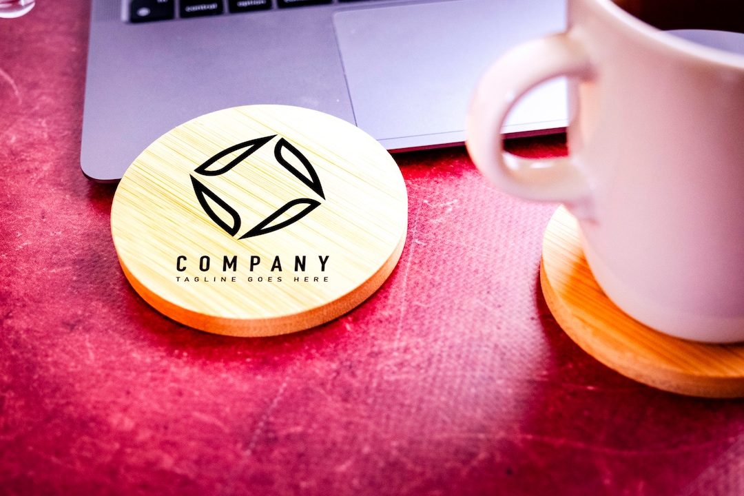 Personalized Company Coaster, Custom Logo Wood Coaster, Name Engraved ...