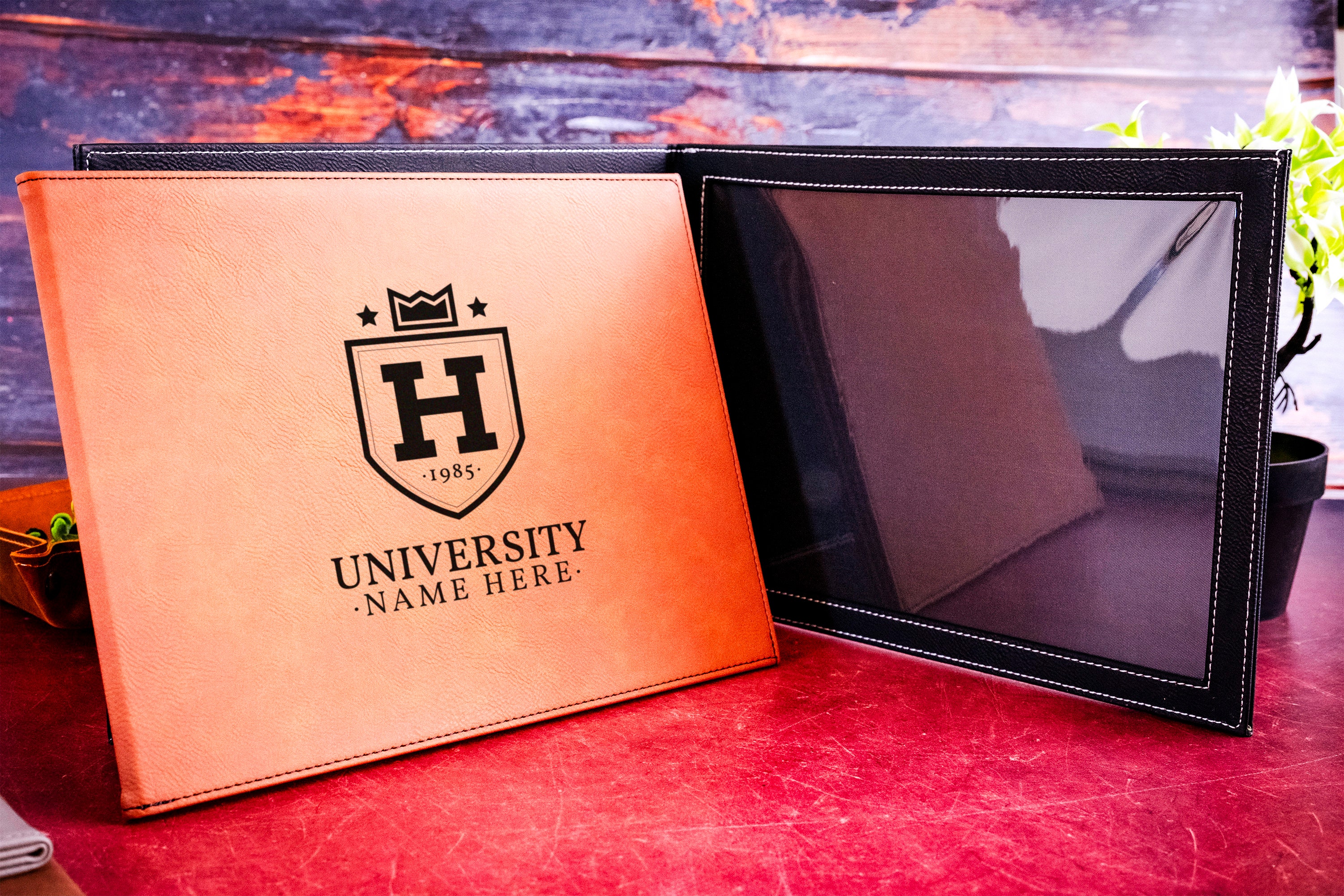 Custom University Logo Certificate Holder, Leather Certificate Holder ...
