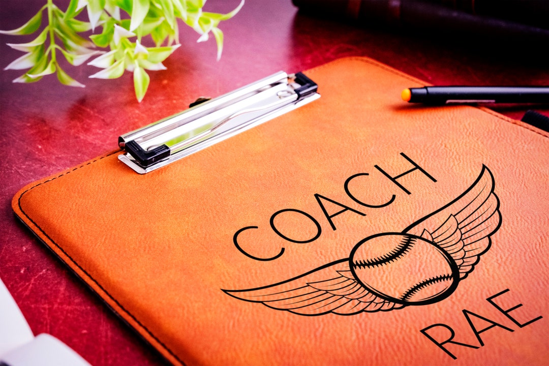 Personalized Leather Clipboard, Coach Engraved Clipboard, Basketball ...