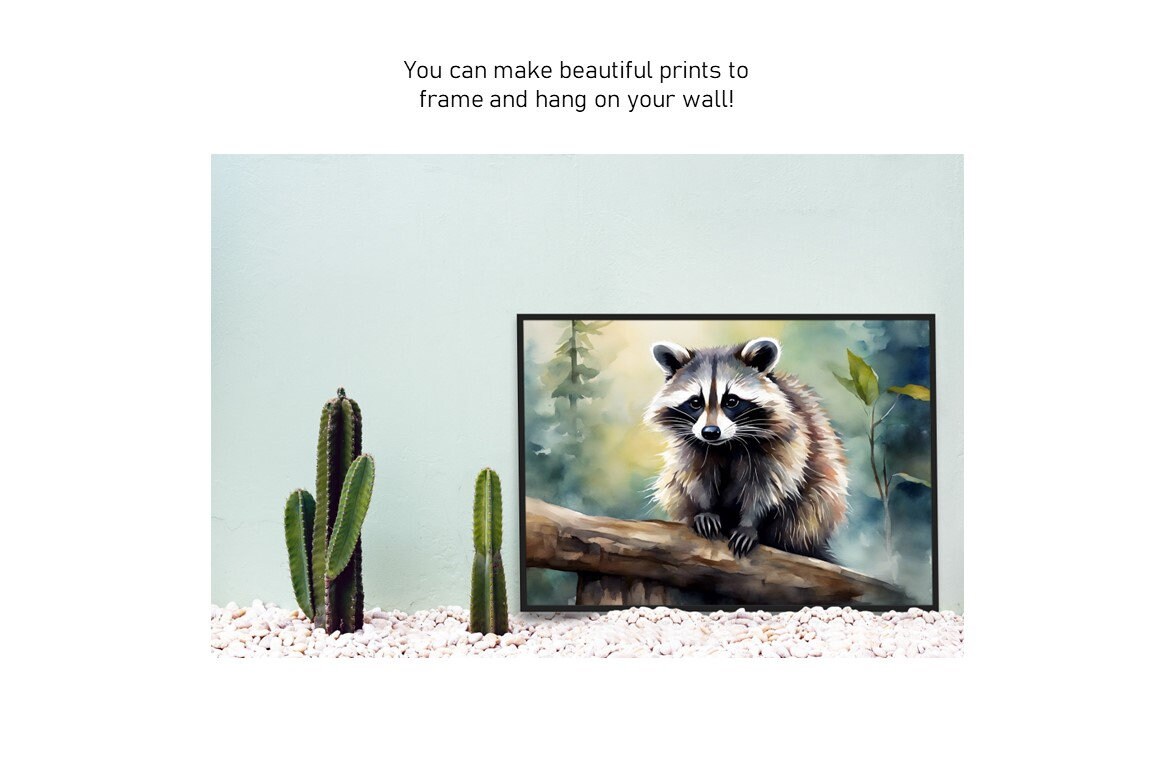 Watercolor Woodland Animals, Red Fox, Raccoon, Armadillo, Beaver ...