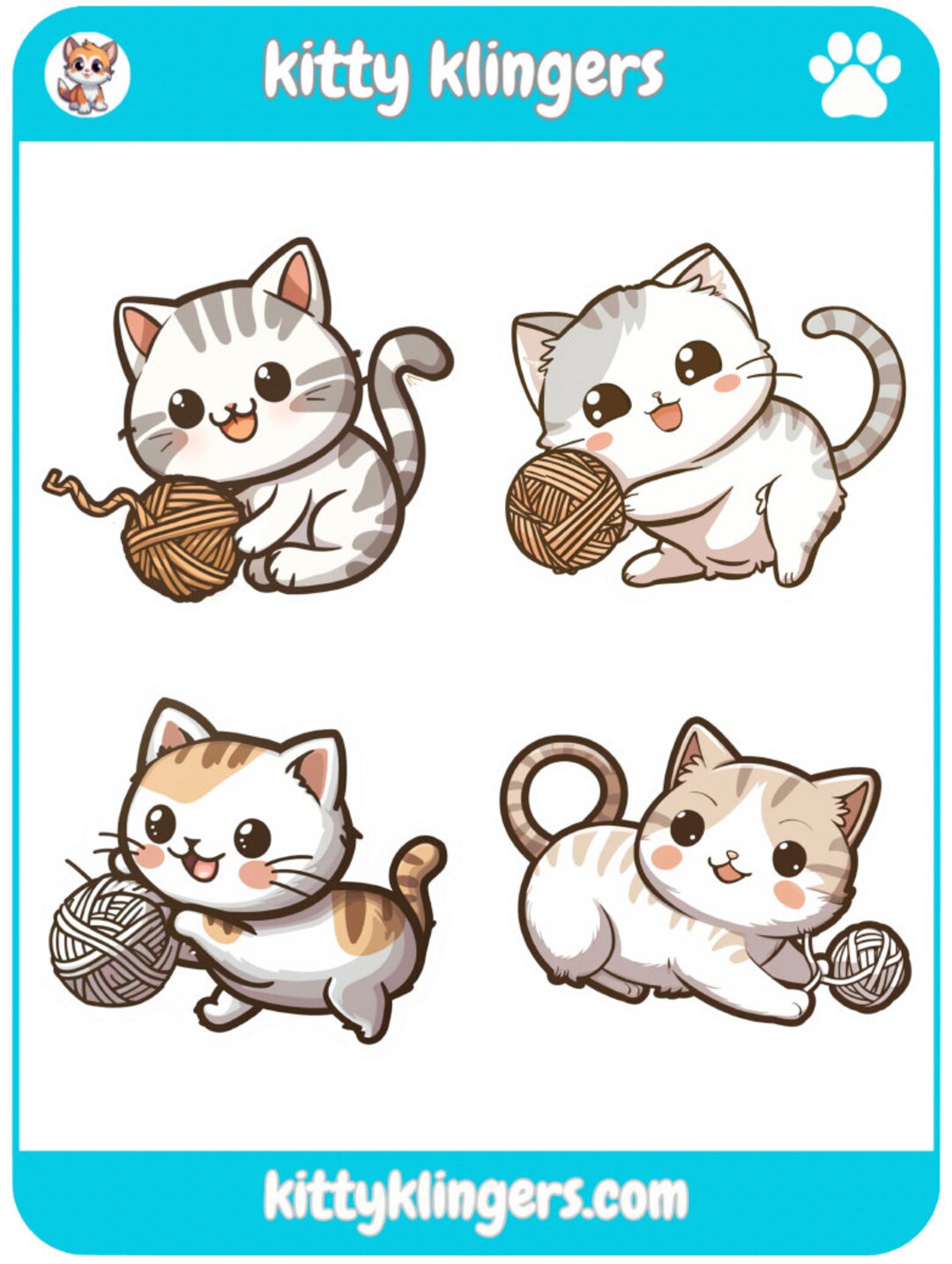 Yarn Kitty Vinyl Sticker: Playful Paws and Cozy Yarn Adventures! - Etsy