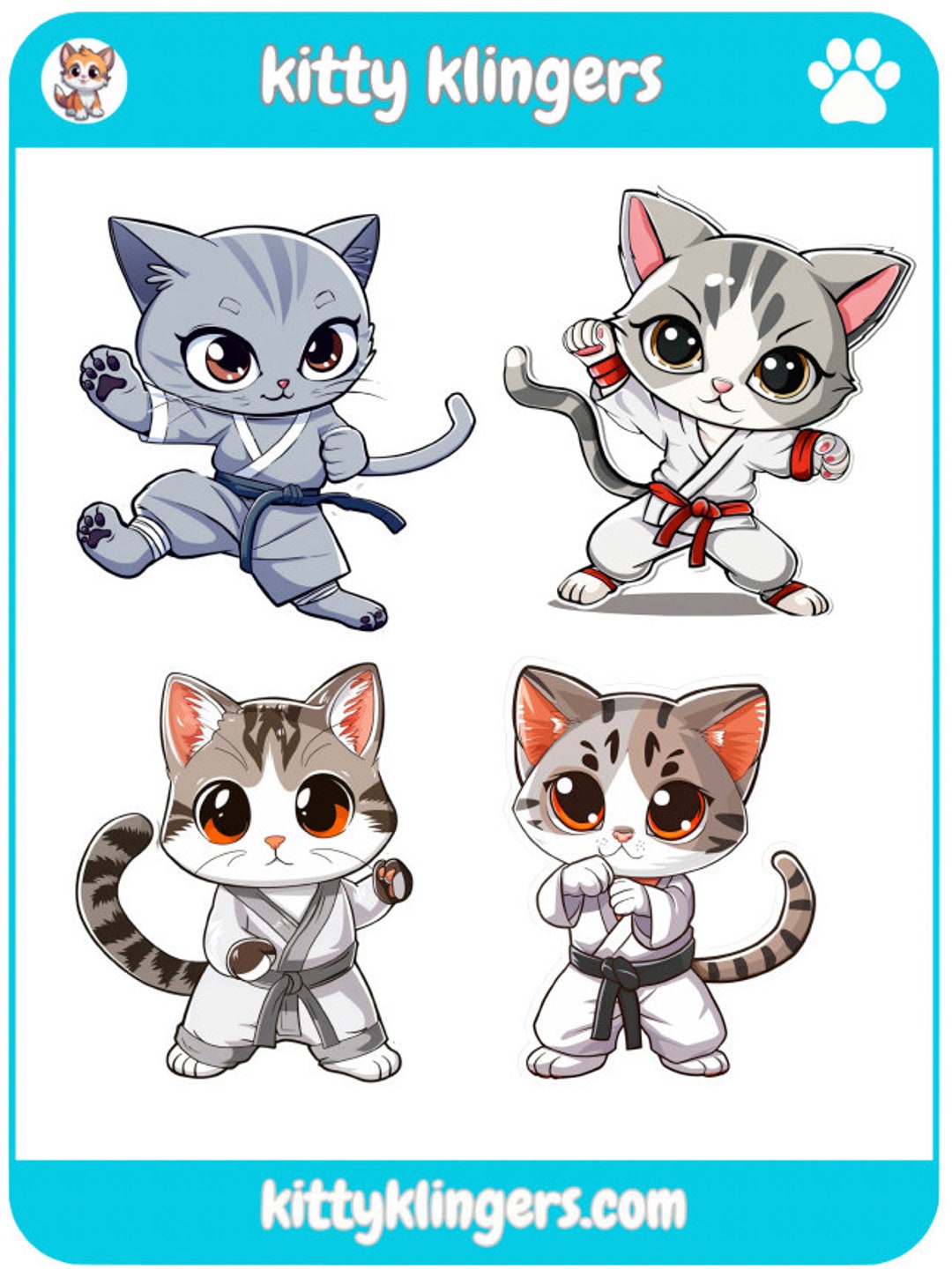 Karate Kitty Vinyl Sticker: Unleash the Feline Warrior Within! - Etsy