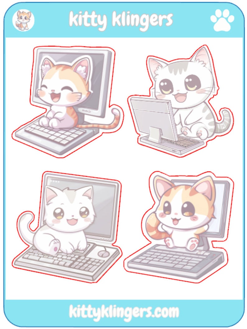 Keyboard Stealer Kitty Vinyl Sticker: Embrace the Mischief! - Etsy