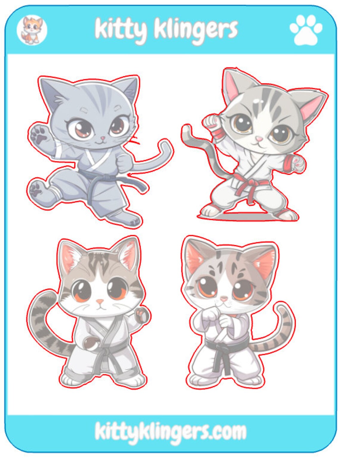 Karate Kitty Vinyl Sticker: Unleash the Feline Warrior Within! - Etsy