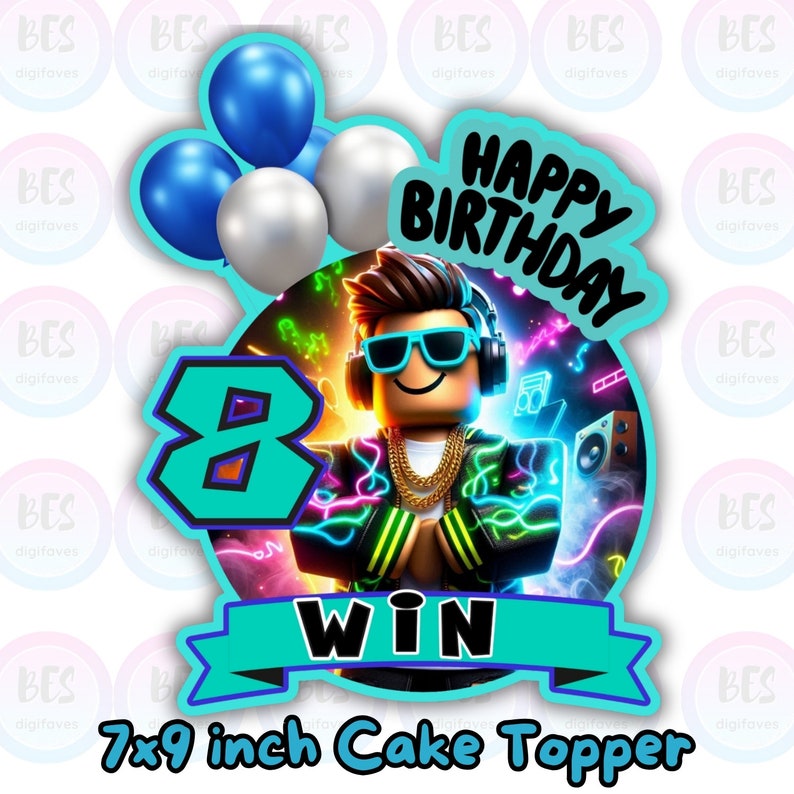 Personalized Roblox Birthday Cake Topper, Digital File Only,roblox ...