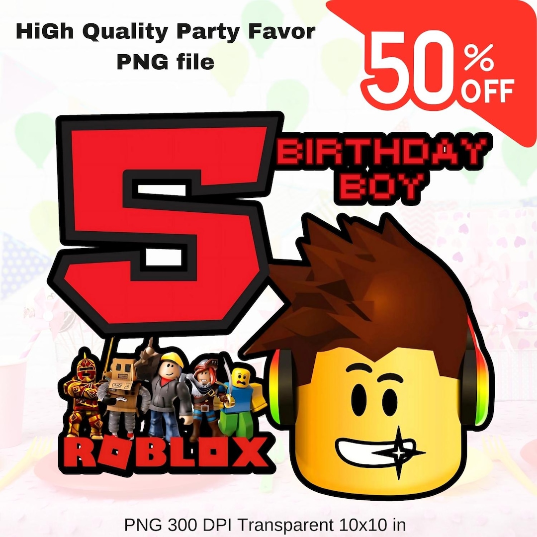 Roblox Png, Roblox 5th Birthday PNG, Sublimation Design (digital ...