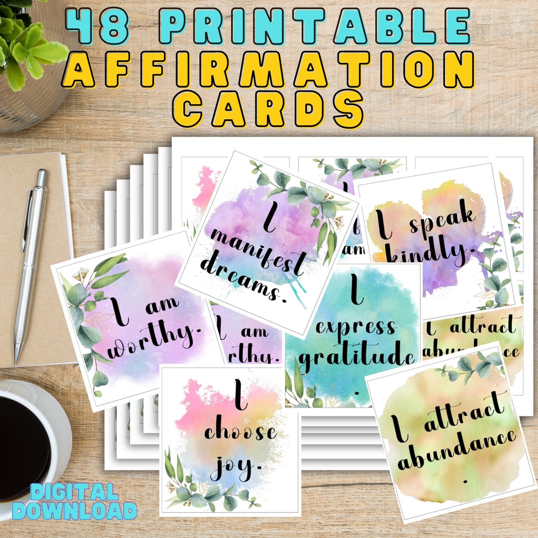 Empowerment Affirmation Cards Boost Self-esteem, Positive Quotes, Self ...