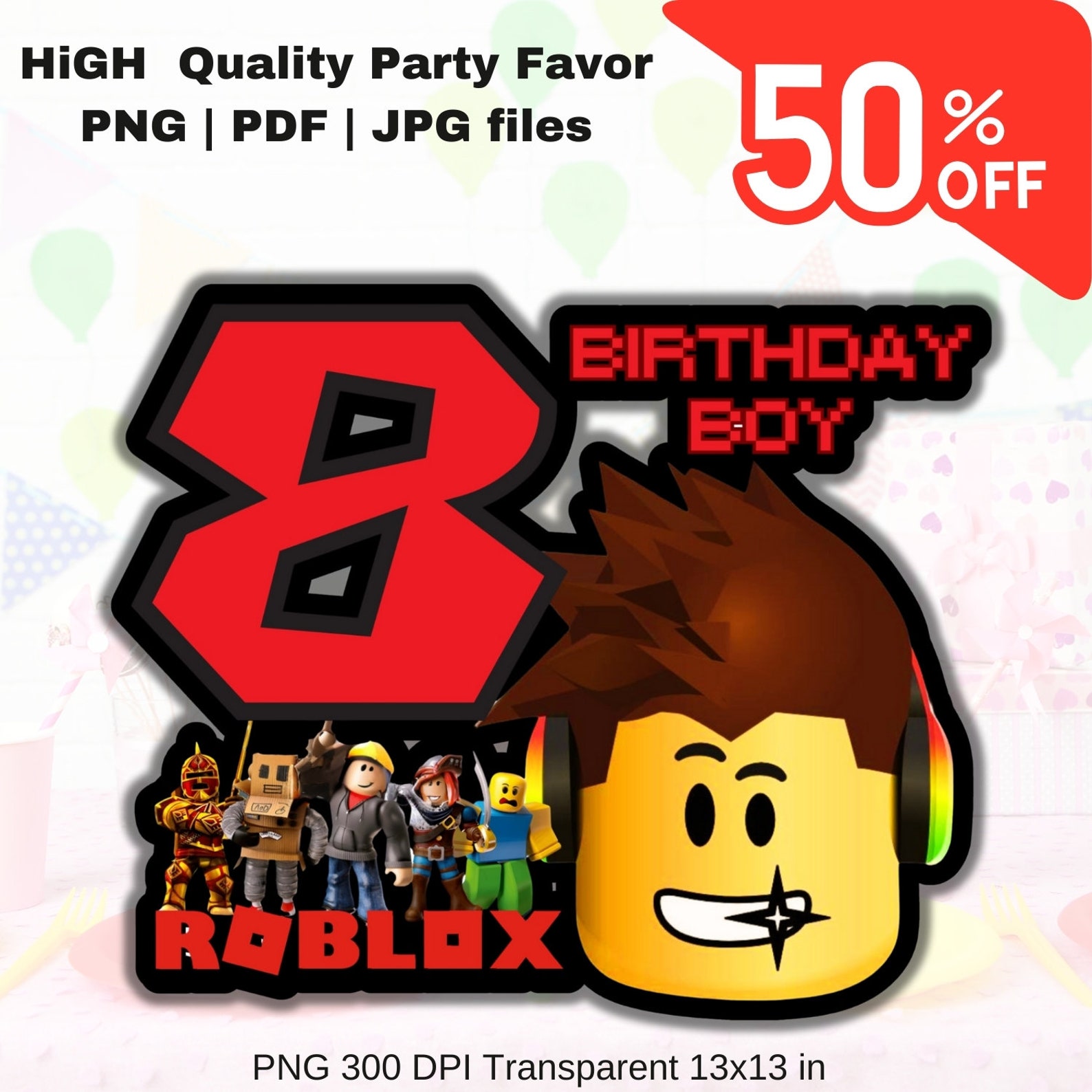 Roblox Birthday Png, Birthday Roblox, Sublimation Design, Birthday Boy ...