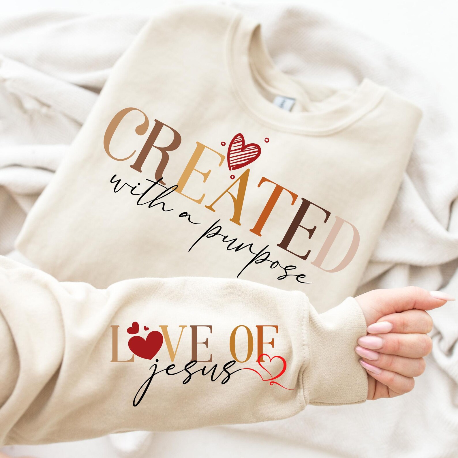 Created With A Purpose Shirt, Faith Sweatshirt, Bible Verse Hoodie - Etsy