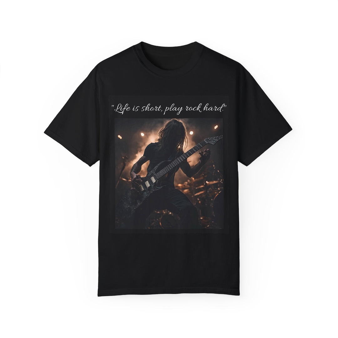Black Rock Tee Edgy Design Music-inspired Family Home Trendy Fashion ...